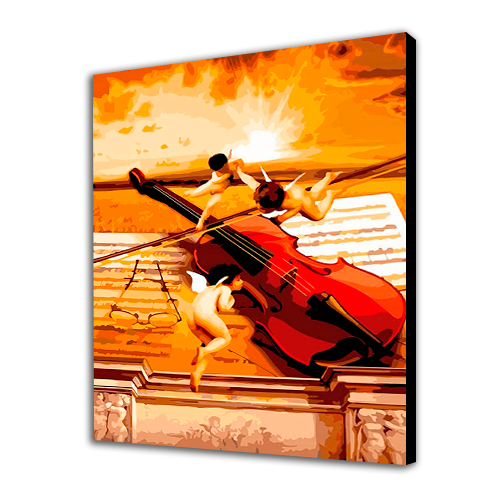 Violin and Angels Paint by Numbers Kit | Just Paint by Numbers Store